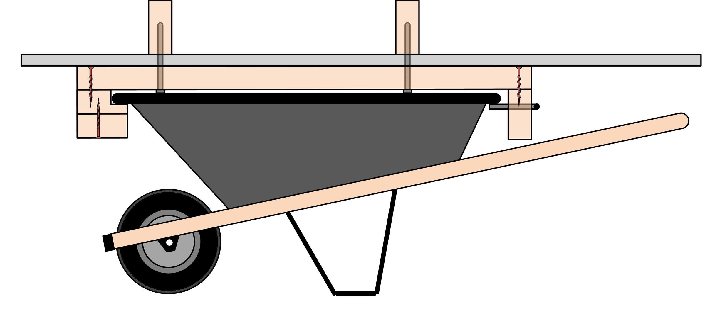 Hang Your Wheelbarrow on the Wall or From the Ceiling : 7 Steps (with ...