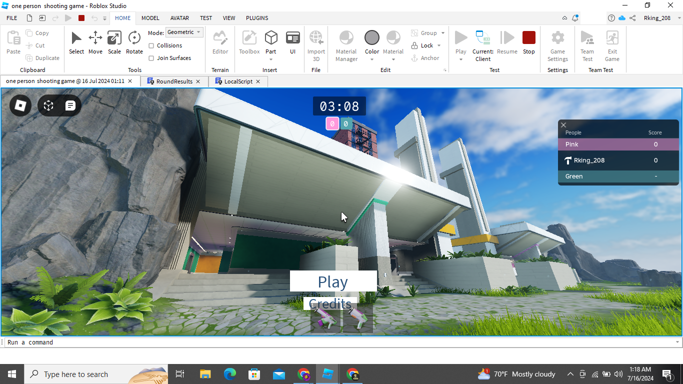 First Person Cyberstrike Shooting Game (Roblox) : 8 Steps - Instructables