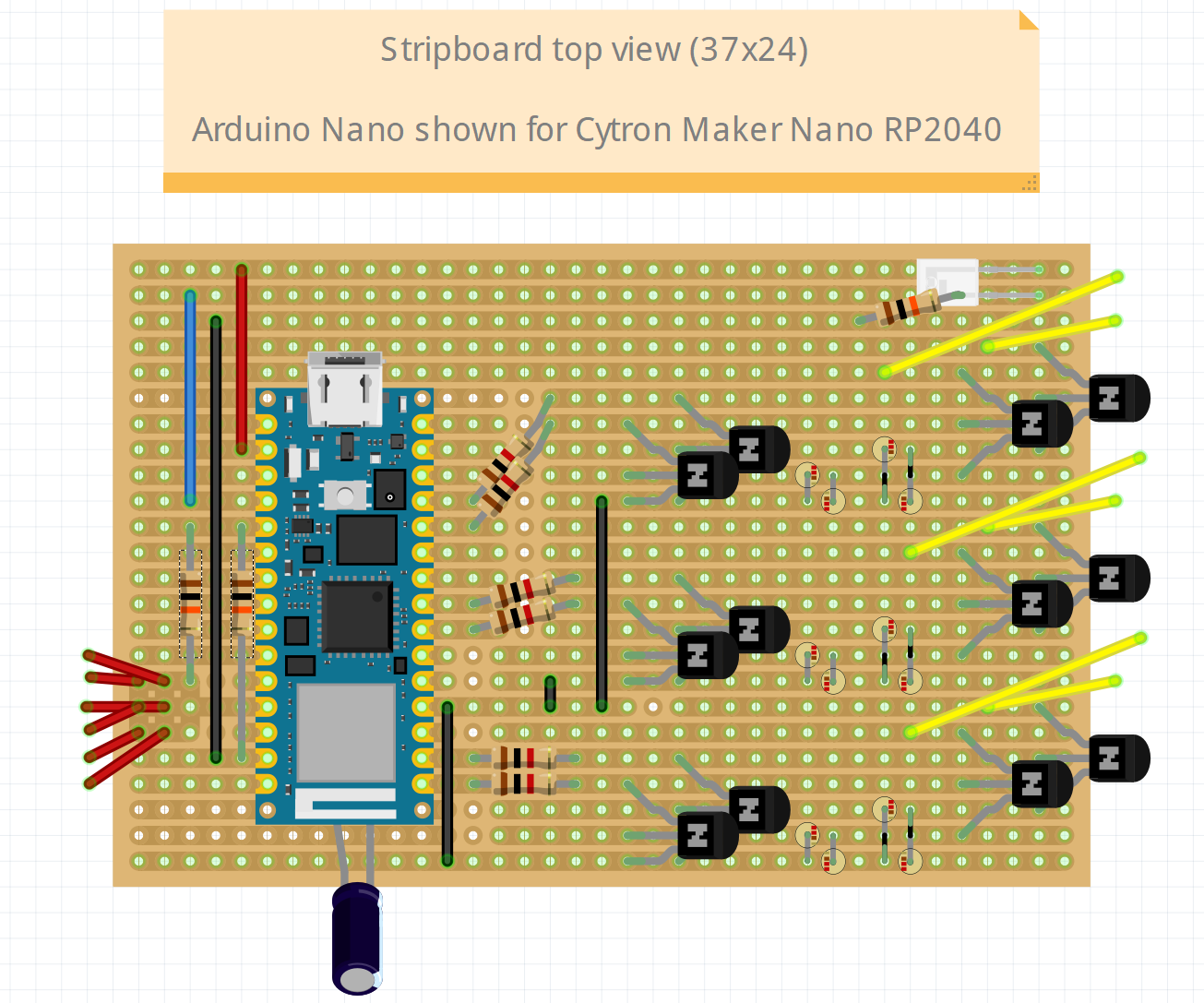 Constant Current Circuit for Flexible Filament LEDs Using Cytron Maker Nano RP2040 With PWM ...