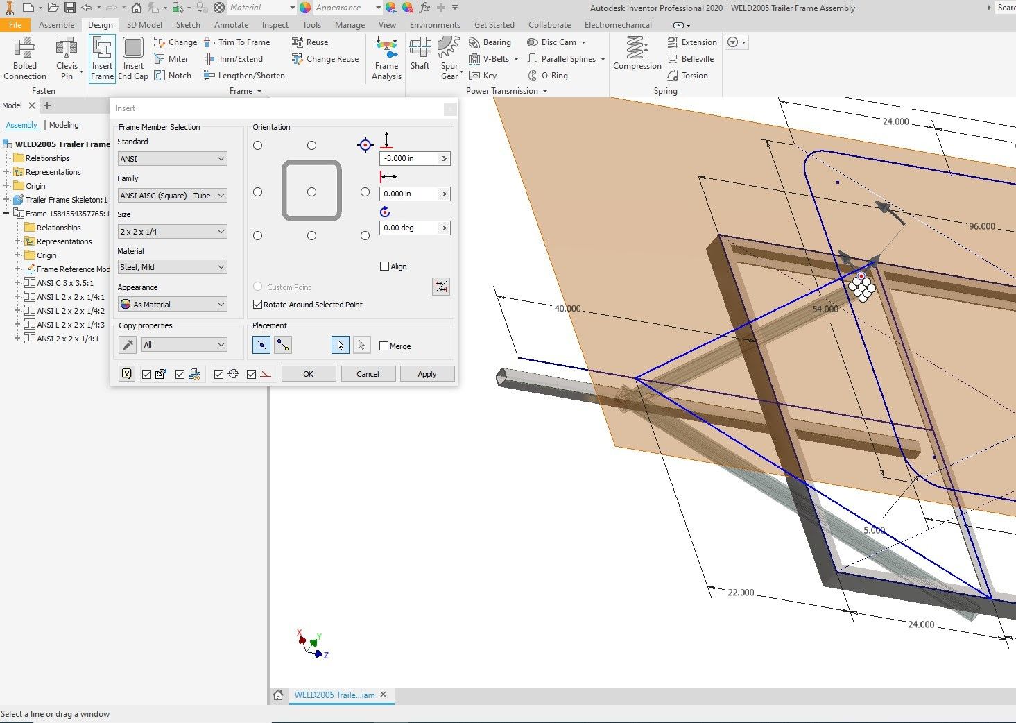 Overview: Autodesk Inventor Frame Generator Trailer : 29 Steps ...