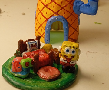Miniature SpongeBob Pineapple House Interior & Exterior | Handmade ...