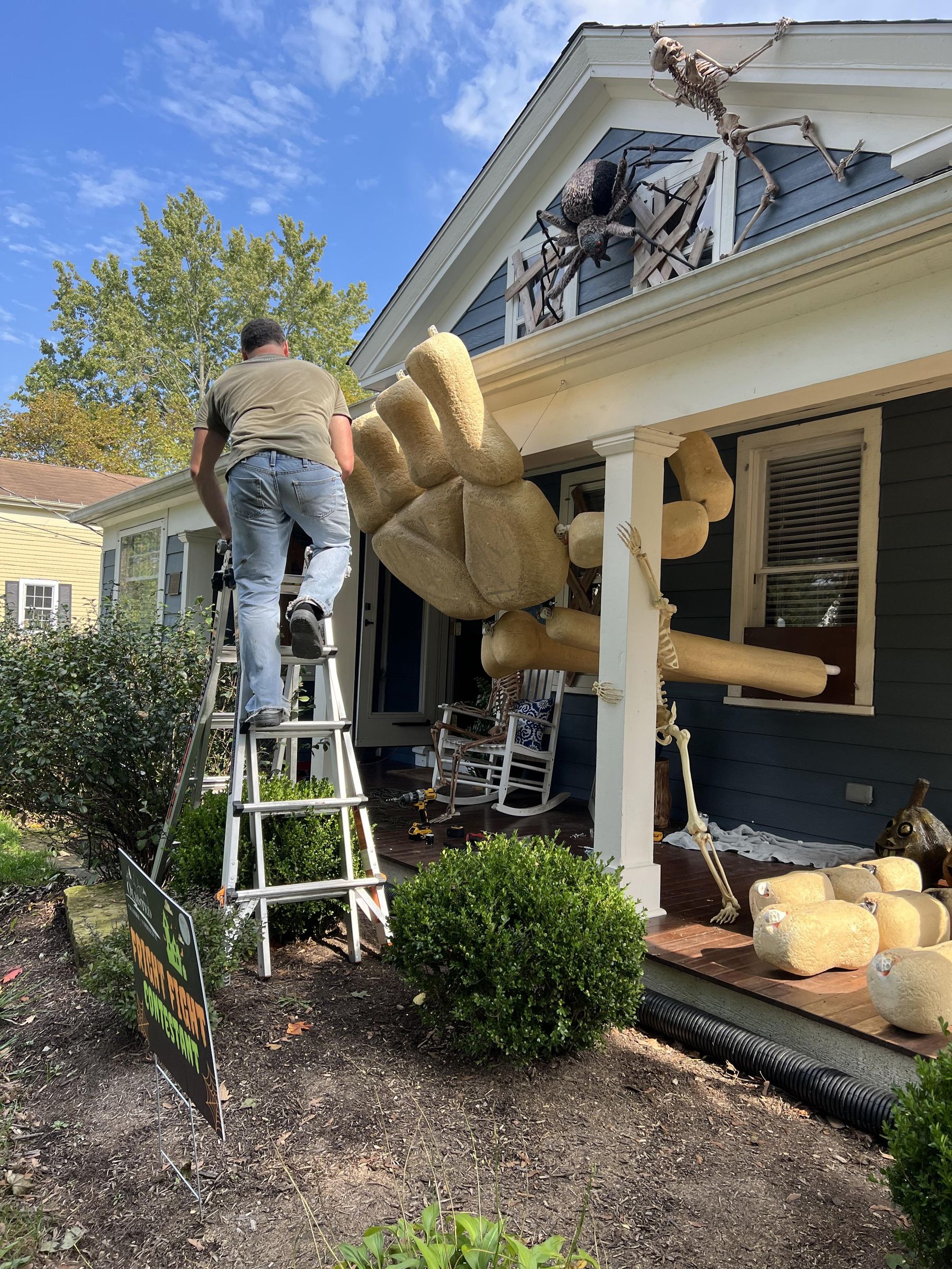 Over Sized Skeleton Breaking Out of My Home : 11 Steps (with Pictures ...