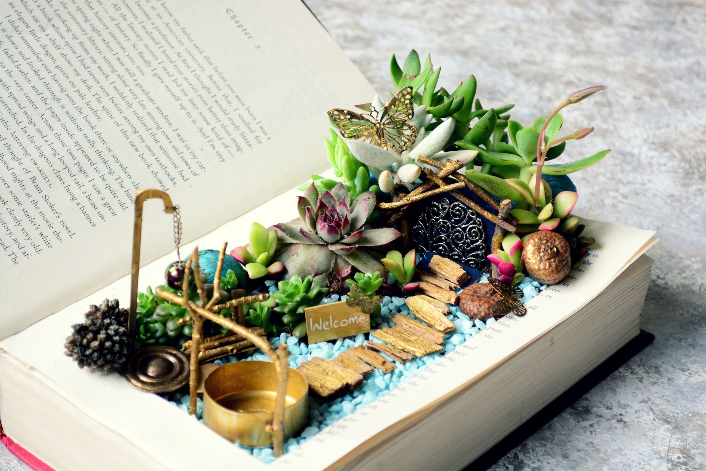 DIY Book Planter Succulent Fairy Garden : 6 Steps (with Pictures ...
