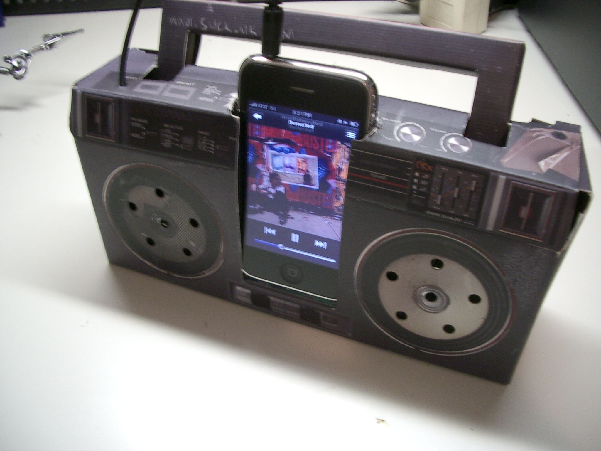 Add an IPhone Dock Connector to a Cardboard IPod Boombox : 9 Steps (with Pictures) - Instructables