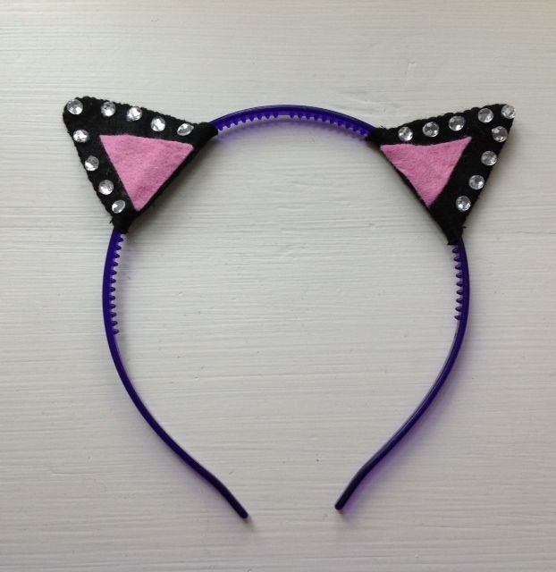 Very Easy Halloween Blingy Cat Ear Headband. - Instructables