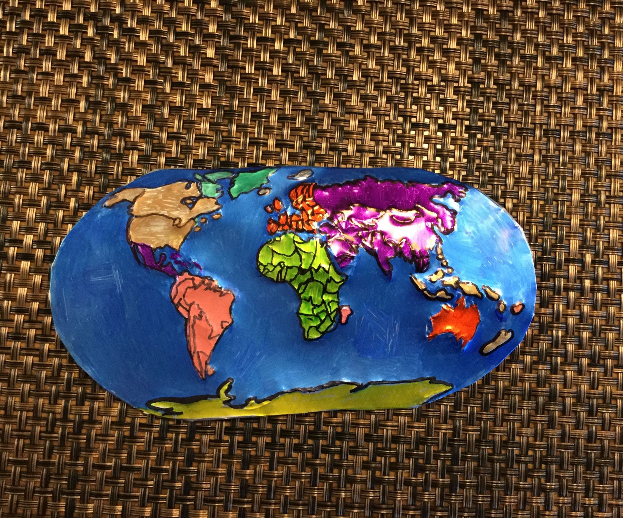 Tin Art Map of the World : 5 Steps - Instructables