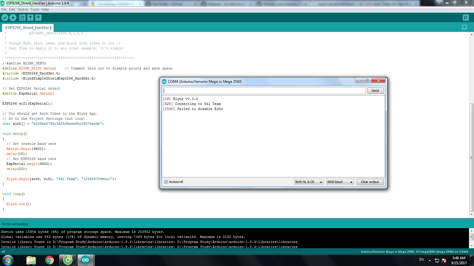 Connecting ESP8266-01 to Arduino UNO/ MEGA and BLYNK : 10 Steps (with ...