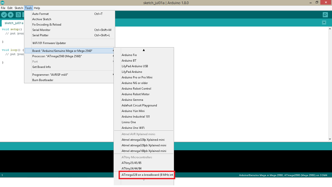 Configure Arduino IDE for Atmega 328P to Use 8MHz Internal Clock : 8 ...