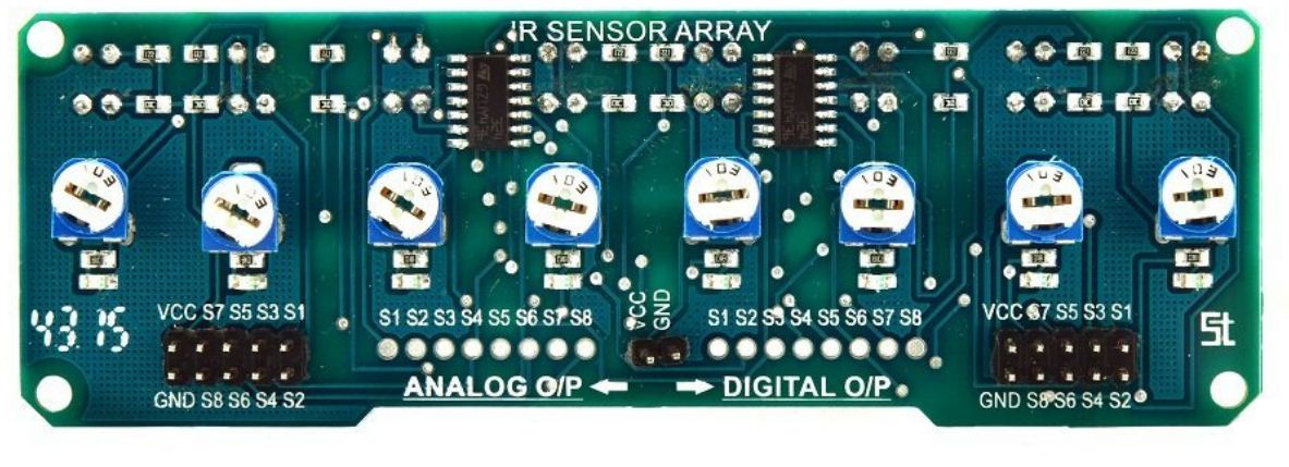 IR LINE FOLLOWING ROBOT USING IR SENSOR ARRAY(8 INPUT) AND L293D MOTOR ...