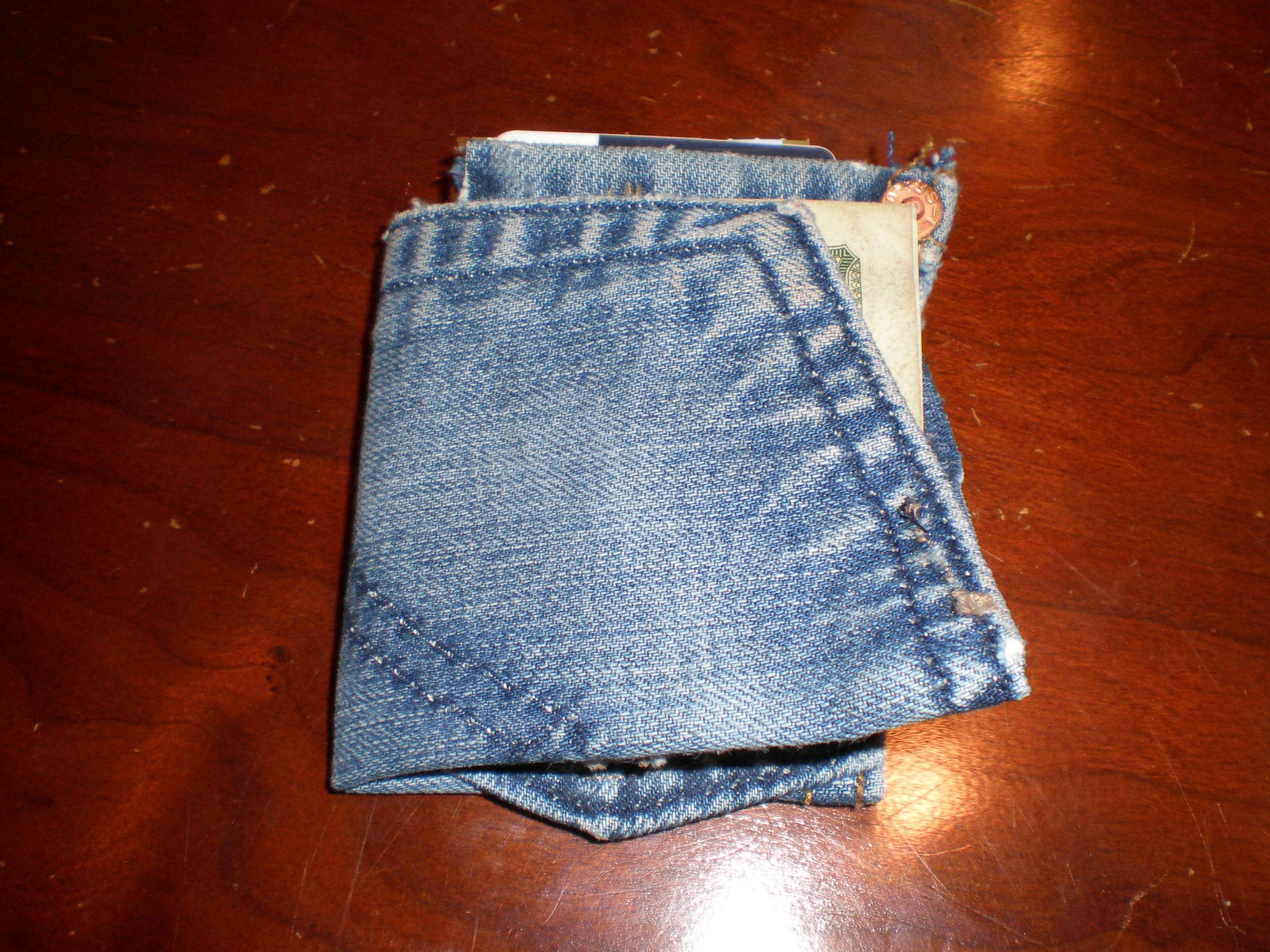 Denim Pocket Wallet: for a Pocket, From a Pocket : 6 Steps - Instructables