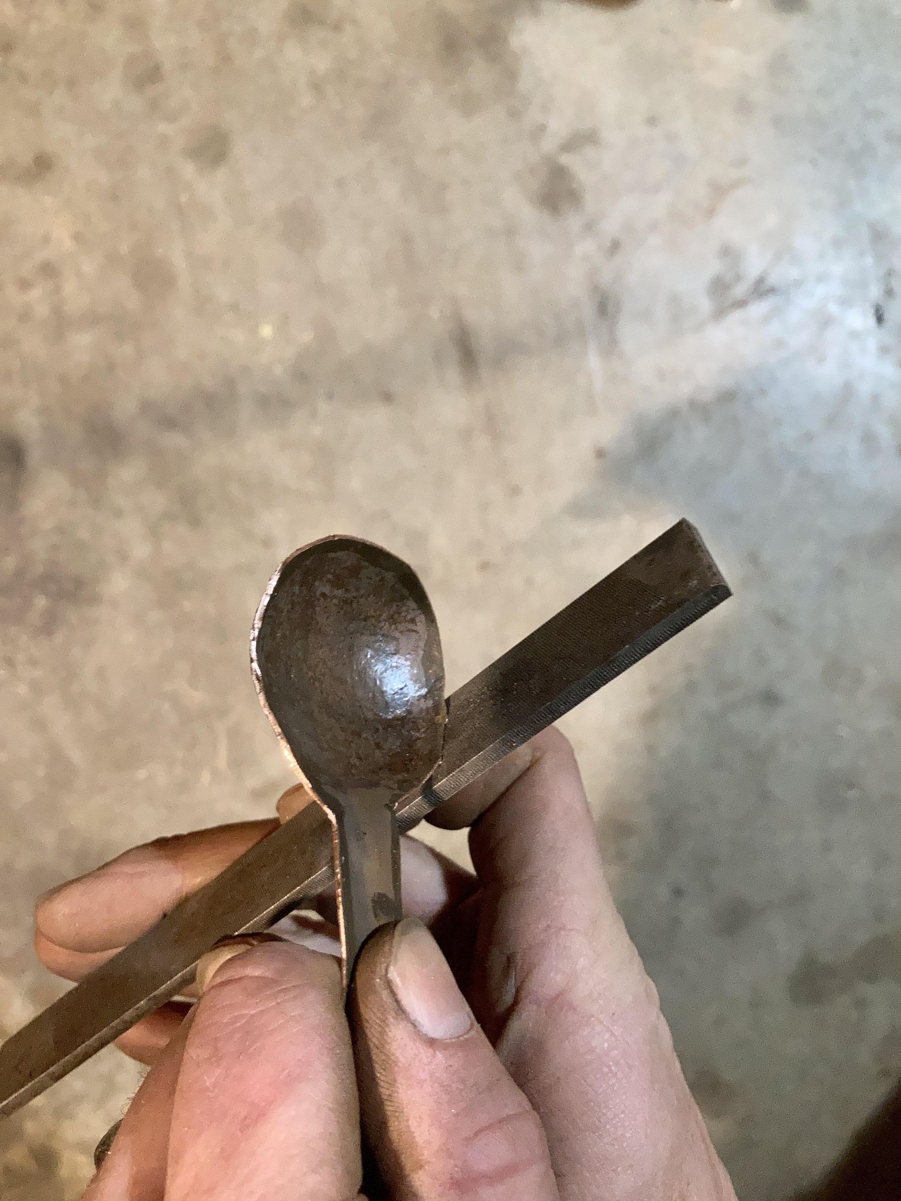 Hammered Copper Spoon With Simple Tools and Materials : 6 Steps (with ...