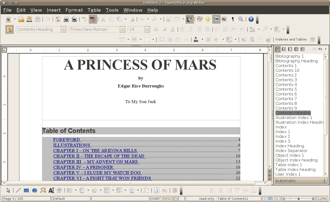 How to Create a Table of Contents in OpenOffice/LibreOffice : 9 Steps ...
