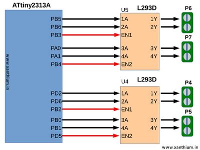 Bidirectional Control of 4 DC Motors Using ATtiny Microcontroller and L293D : 11 Steps ...