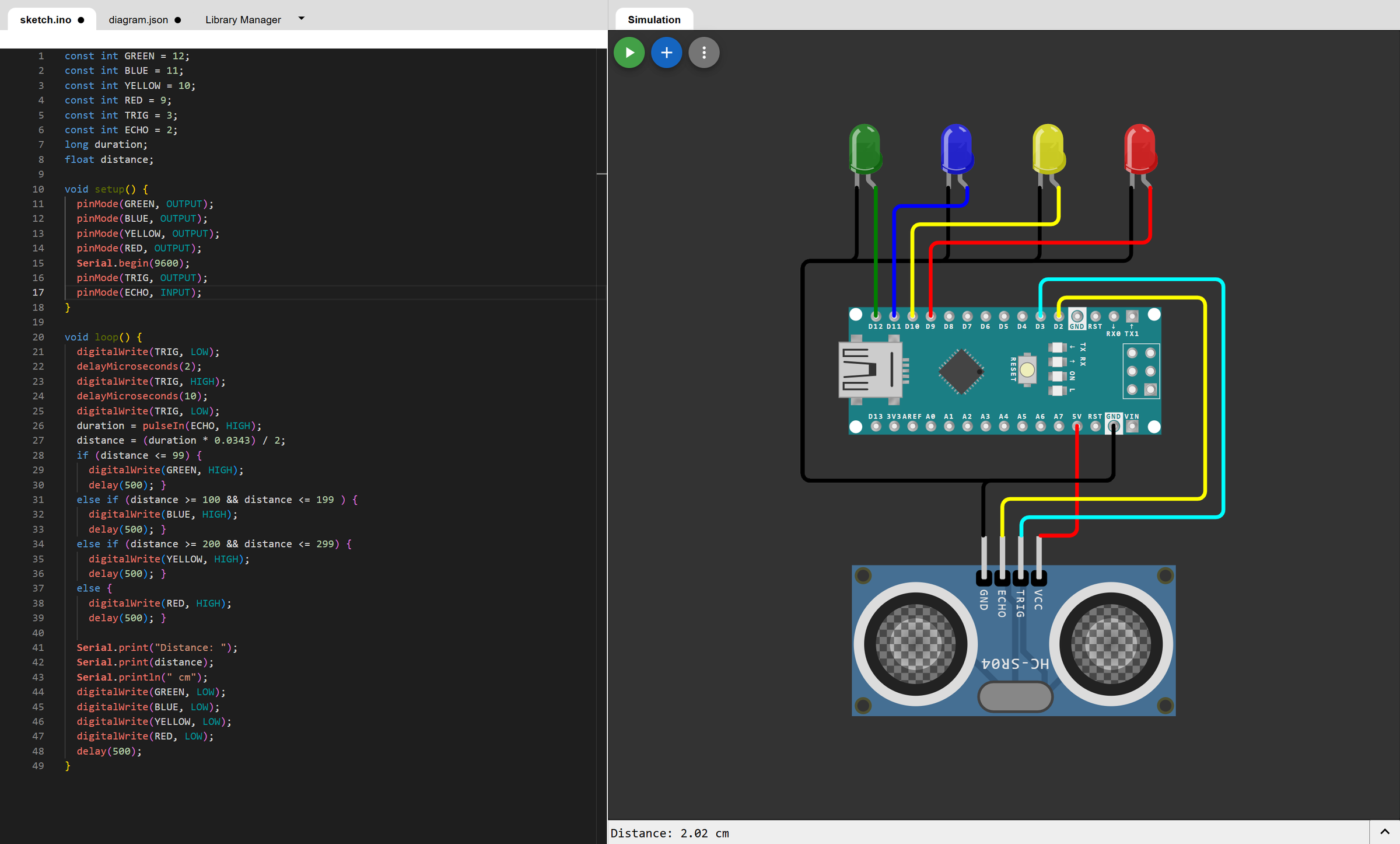 Ultrasonic-Based Distance Measurement Device With LED Indicator ...