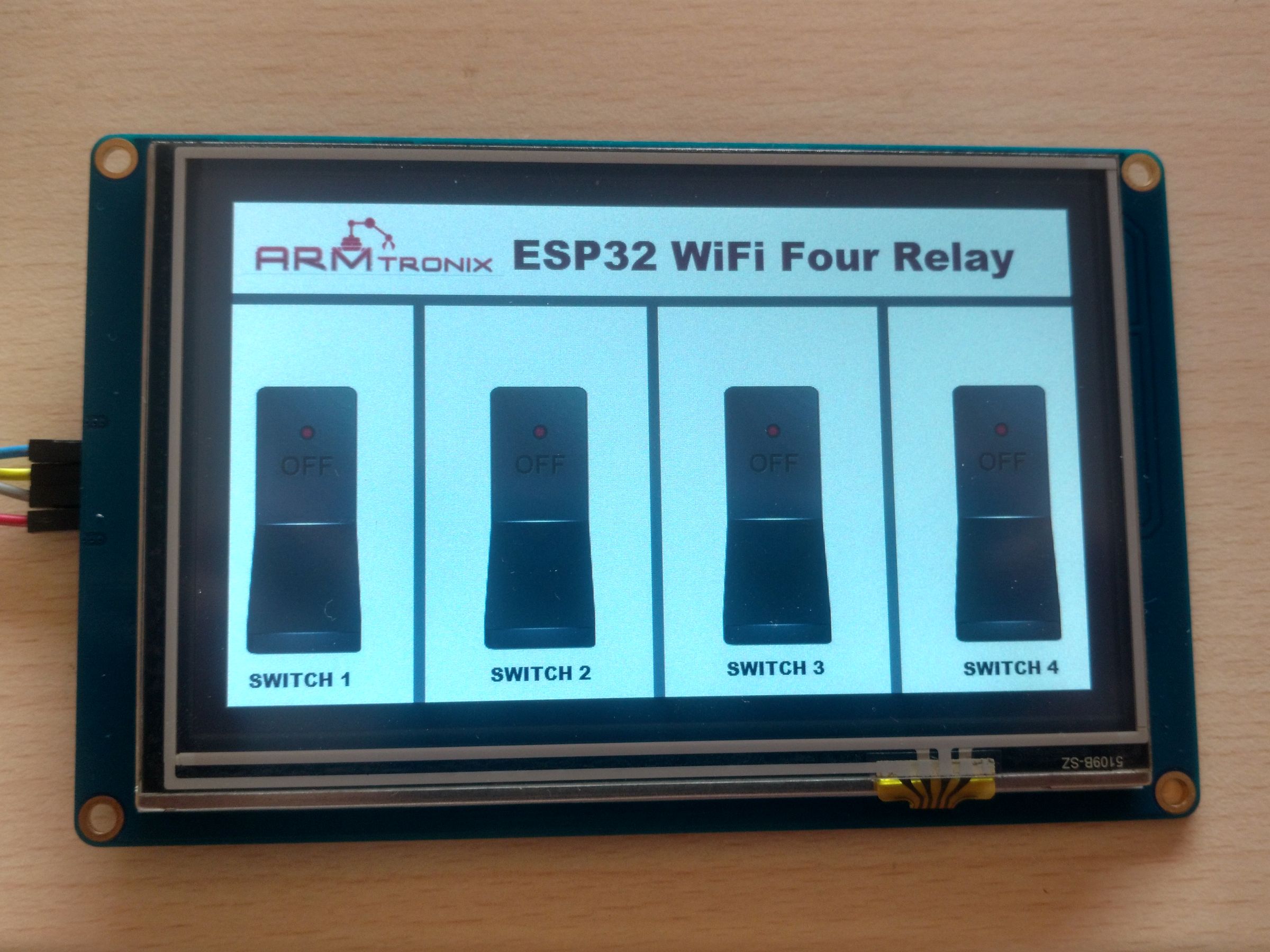 Nextion Display Interface With ESP 32 Four Relay Board : 7 Steps ...