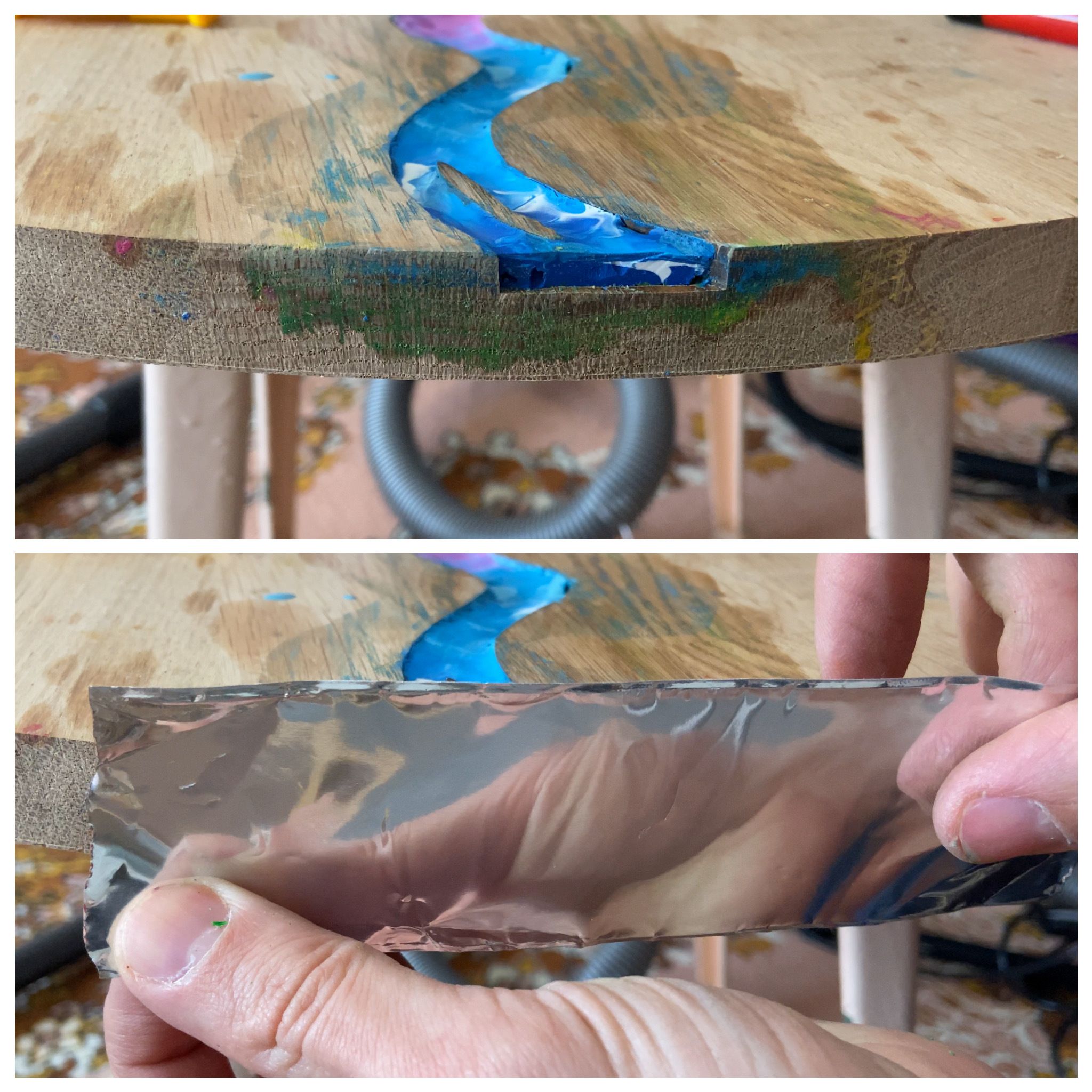 Rainbow River of Melted Crayons on Coffee Wooden Table : 18 Steps (with ...