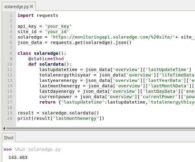 Accessing Your Solaredge Data Using Python : 4 Steps - Instructables