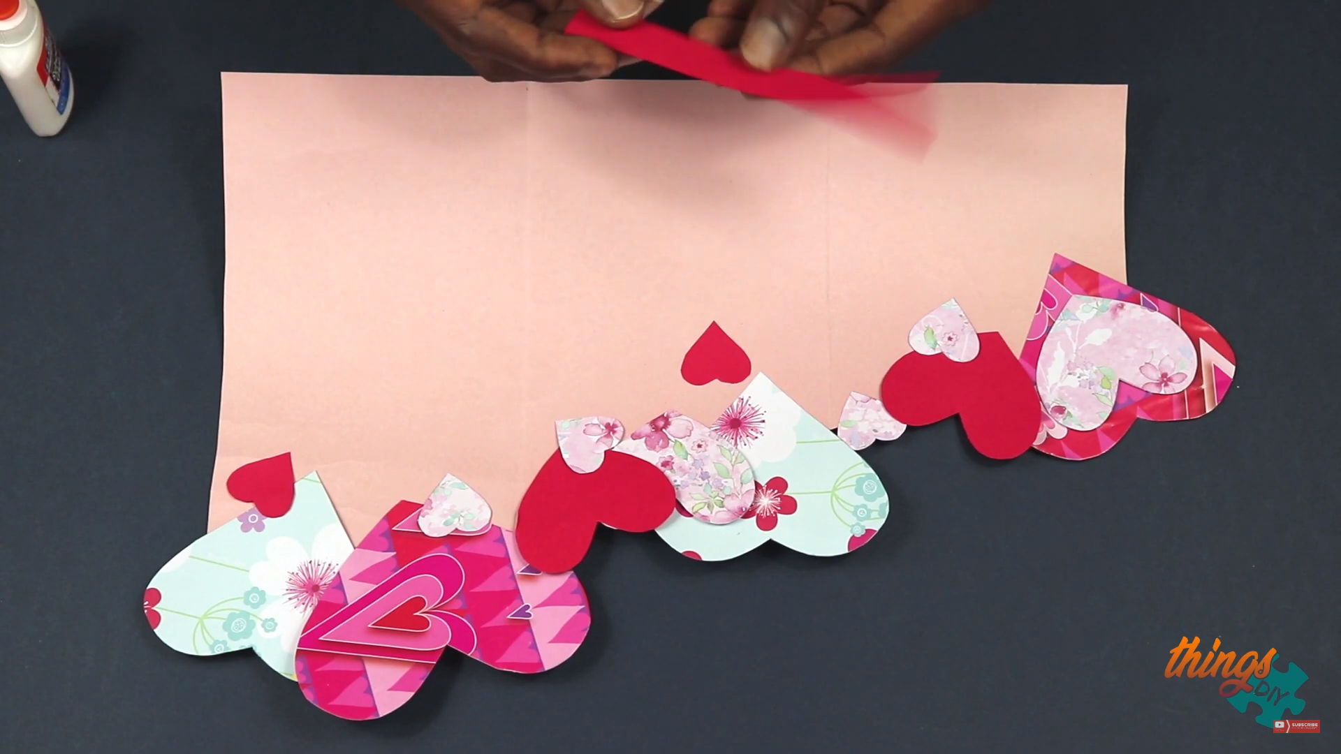 DIY Valentine Card - Tri-fold Heart Shapes Card Tutorial : 5 Steps ...