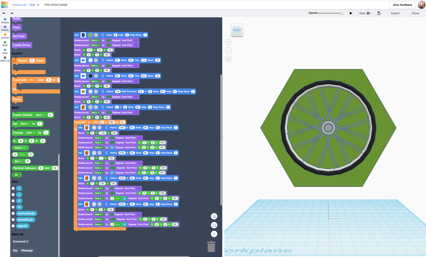 Badges With Tinkercad Codeblocks 6 Steps With Pictures Instructables