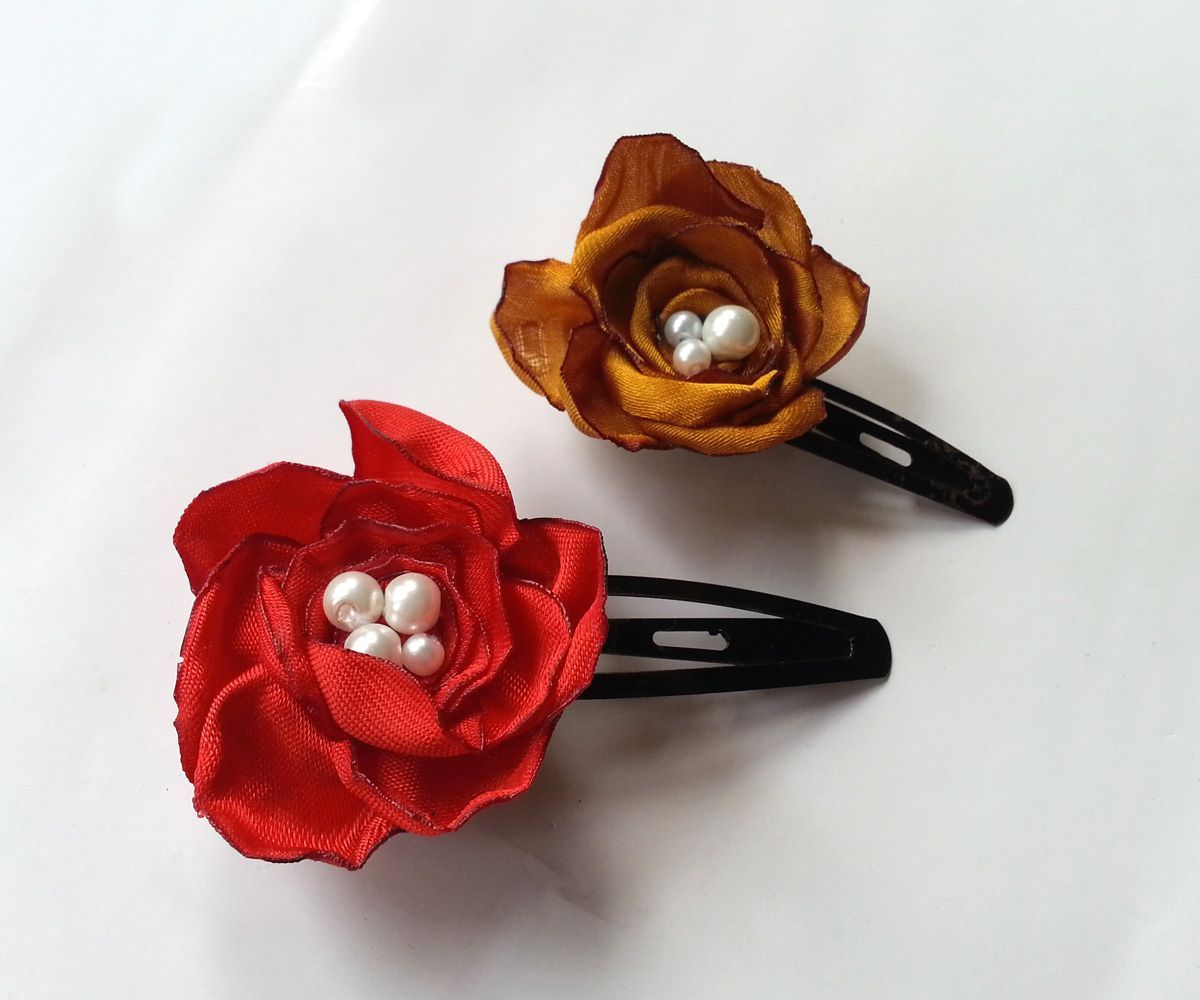 DIY Satin Flower Hair Clips : 5 Steps (with Pictures) - Instructables