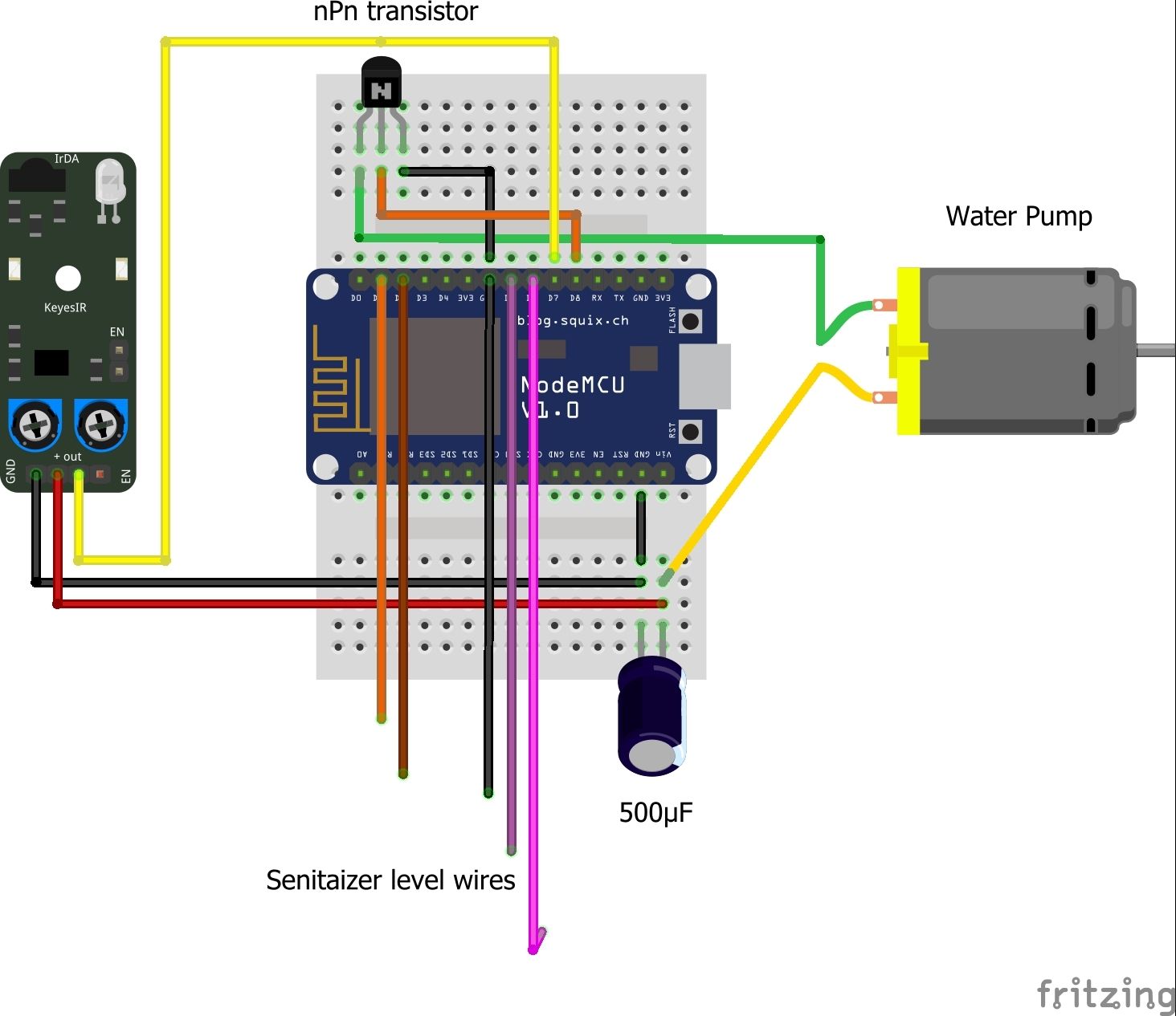 DIY Arduino| Touch-less IoT Hand Sanitizer Dispenser Using NodeMCU ...
