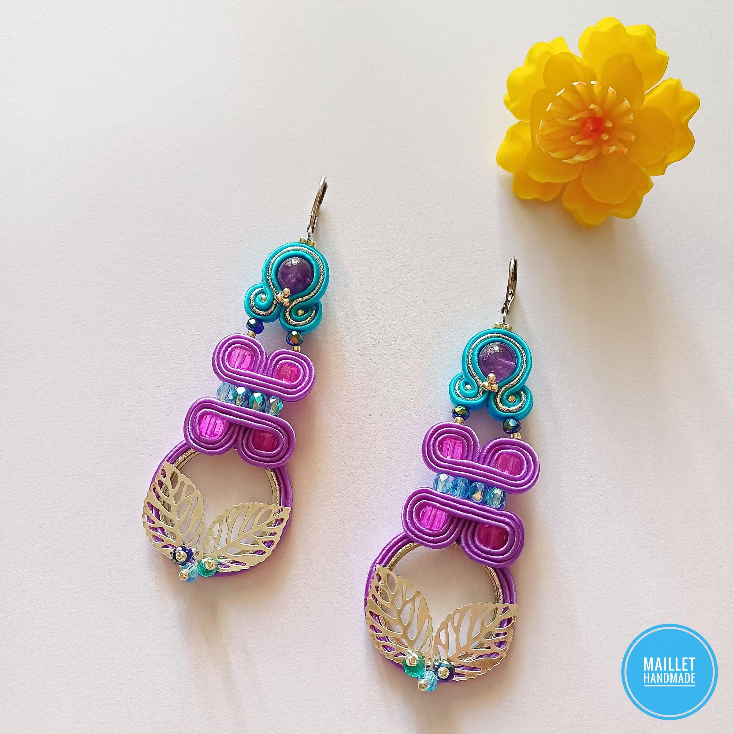 Embroidered Filigree Earrings "Purple Rain" : 9 Steps (with Pictures ...