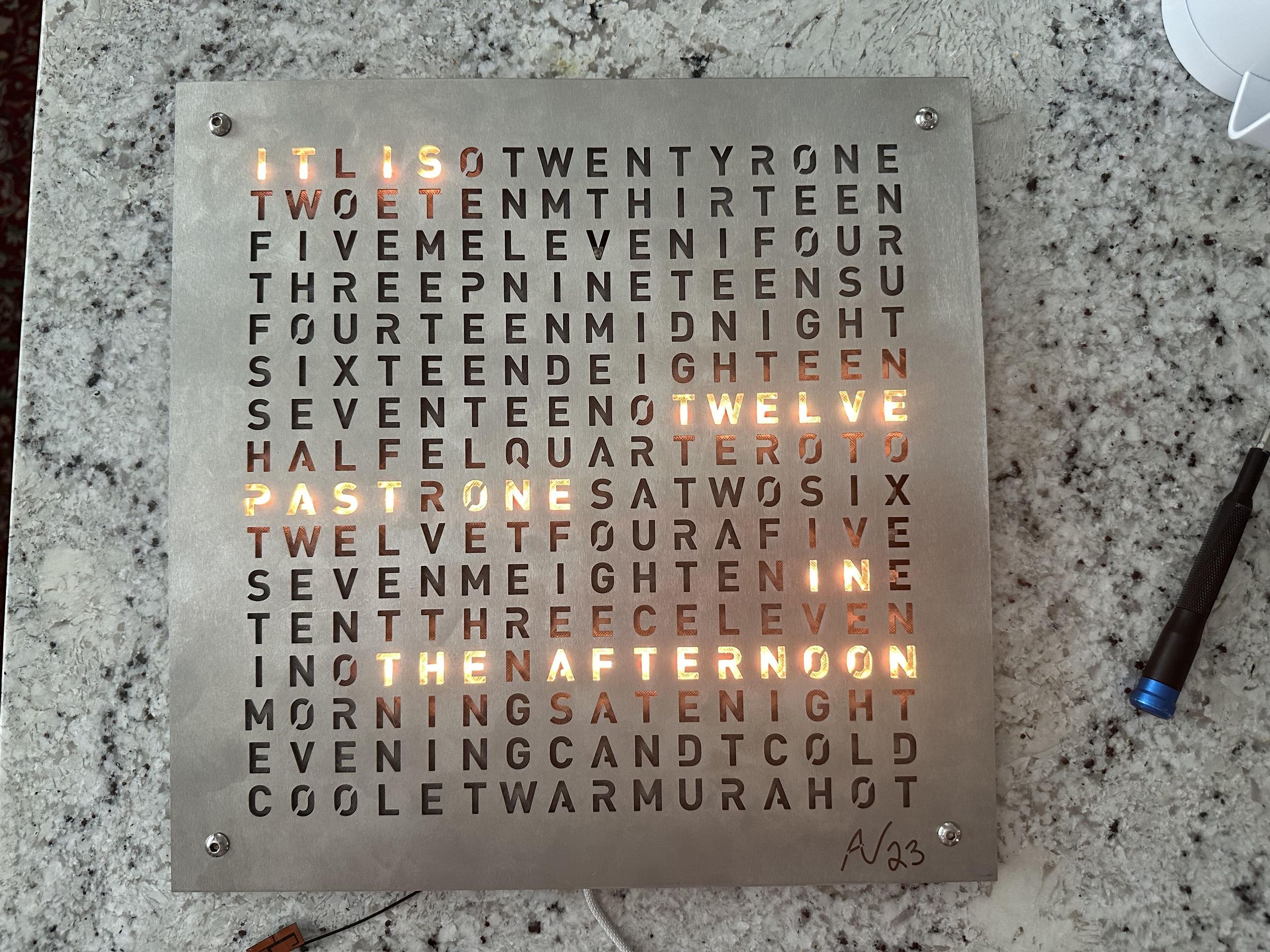 Stainless Steel Wi-Fi Word Clock : 7 Steps (with Pictures) - Instructables