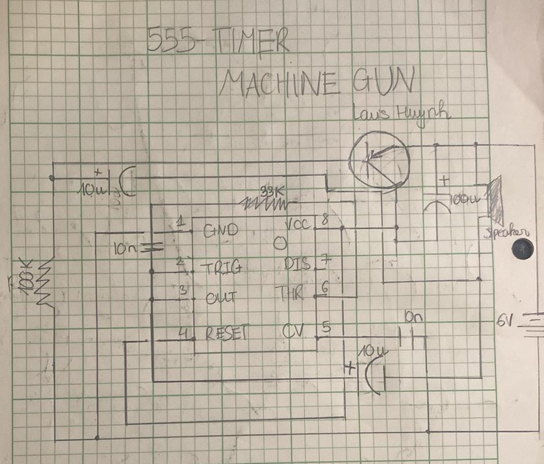 555 Timer Project Machine Gun Build Your Own Circuit Louis Huynh