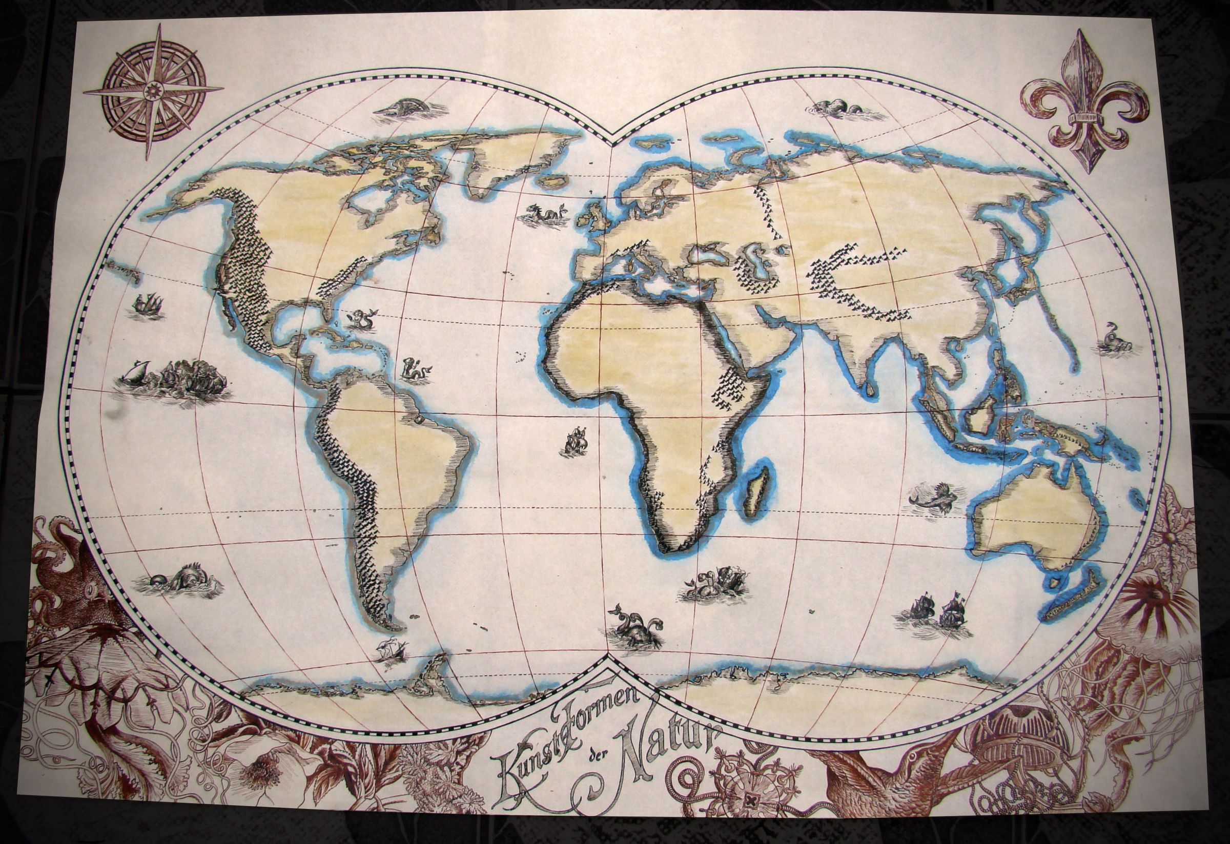 Quill and Ink Vintage World Map : 11 Steps (with Pictures) - Instructables