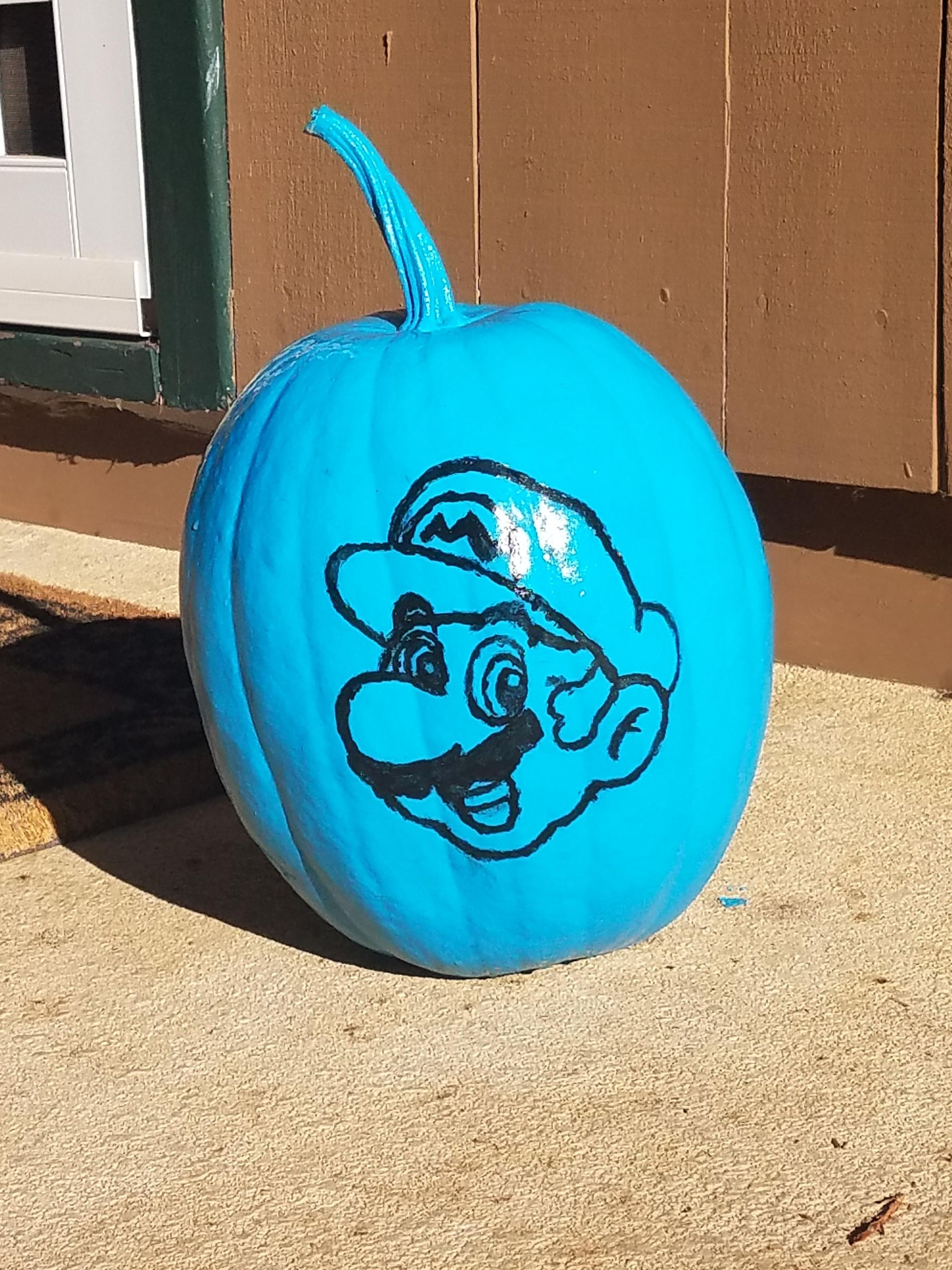 Mario Painted Pumpkin