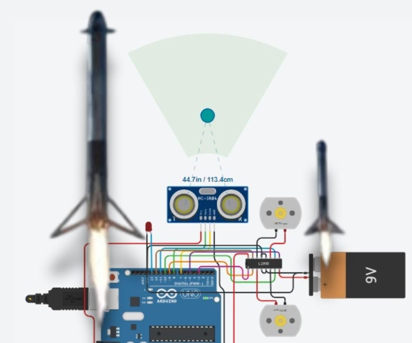 Arduino Controlled Landing Reusable Rocket - With Tinkercad Simulation ...