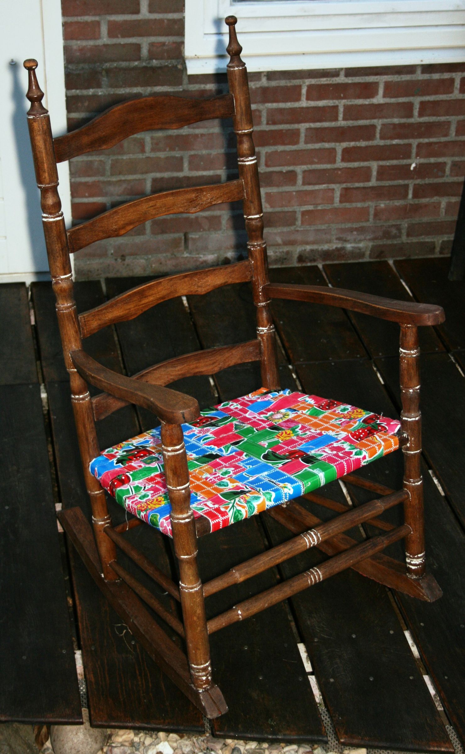 Revamped Rocking Chair With Re-used Insect Screen Ribbons. (with ...