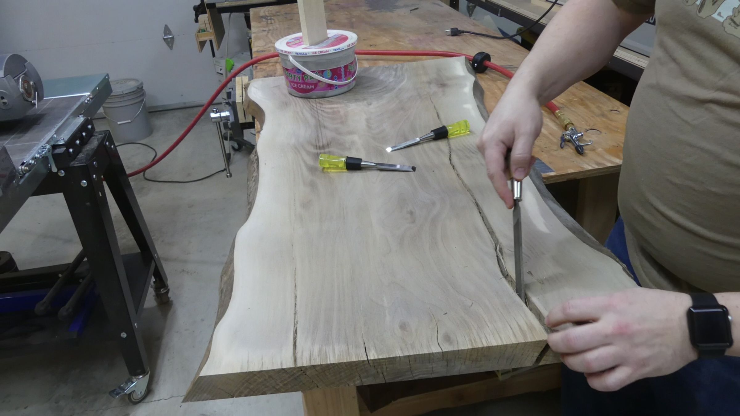 Black Walnut Slab and Black Epoxy Coffee Table (with Cocobolo Bowties ...