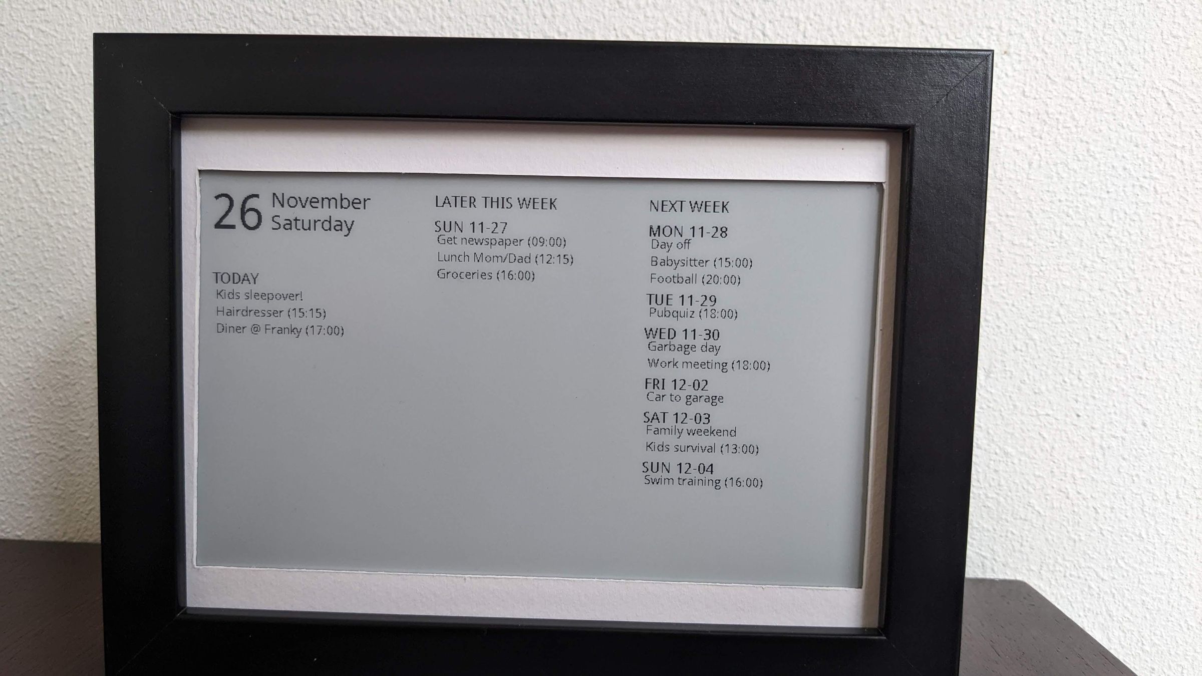 E-paper Calendar: Raspberry Pi With E-ink Screen and Google Calendar ...