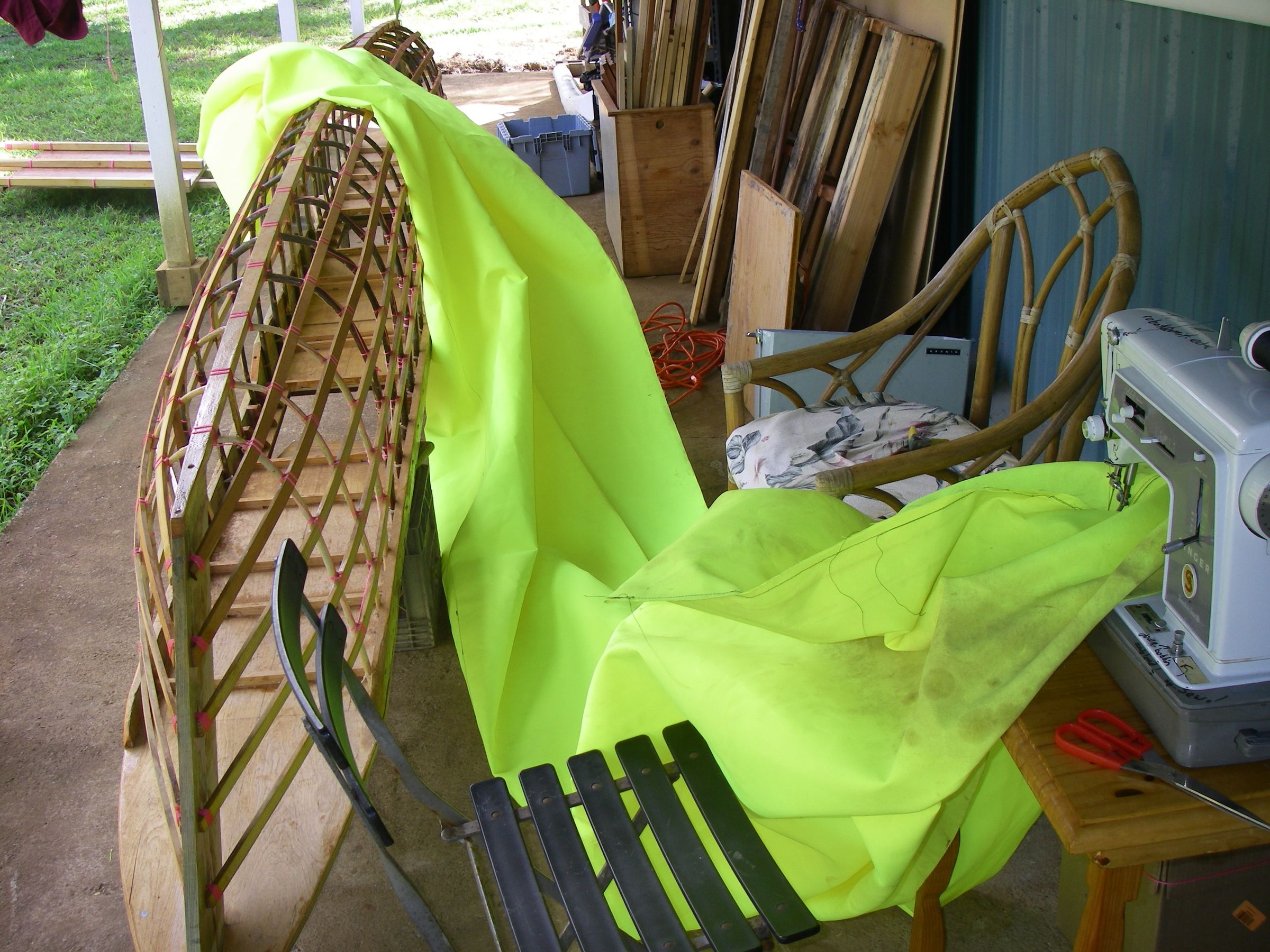 Sailing Canoe Chapter 7: Sew a Skin Over the Hull Skeleton and Seal It ...