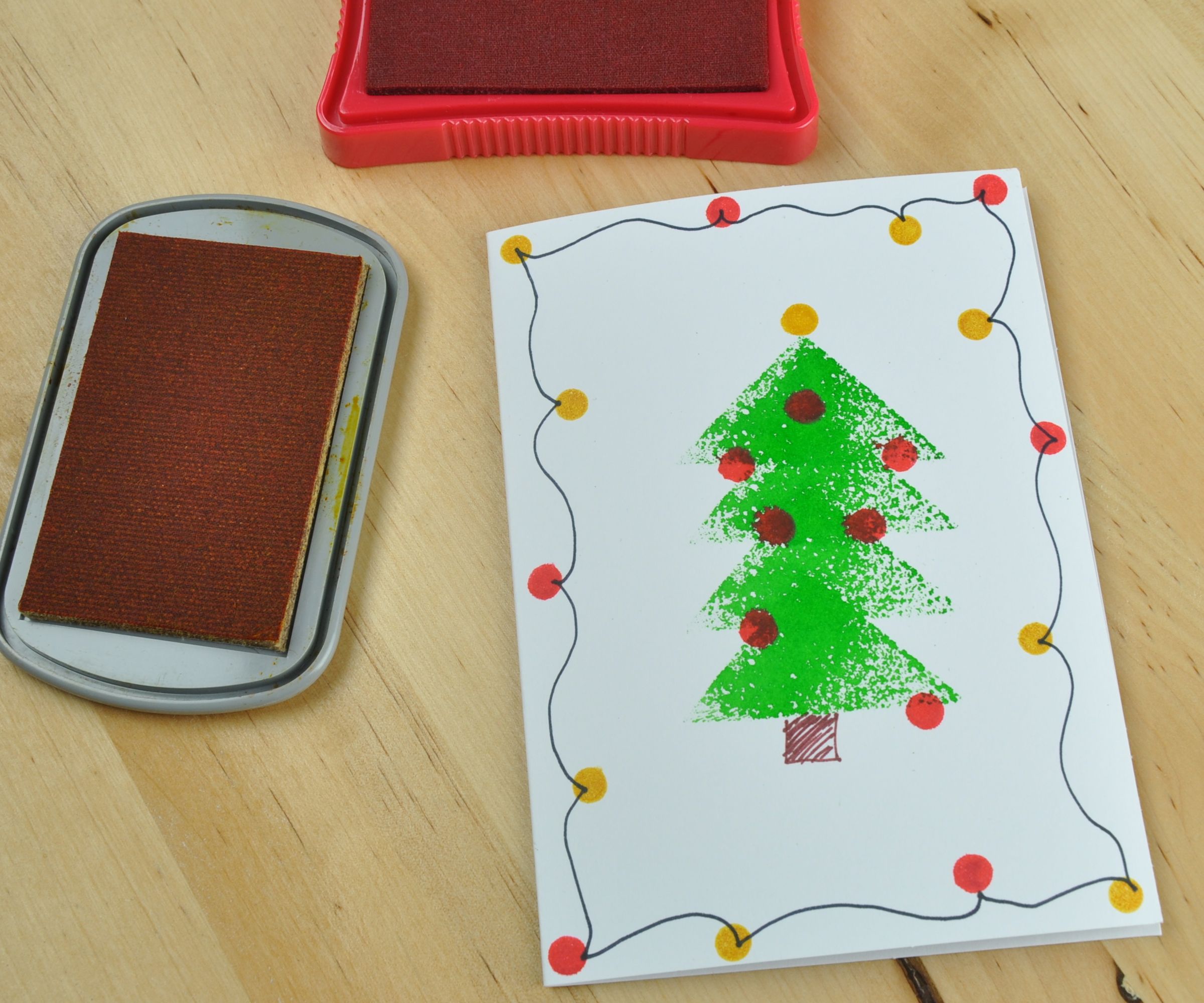 Sponge Stamped Christmas Tree Card : 4 Steps (with Pictures ...