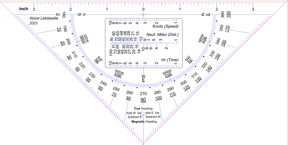 How to Make a Marine Triangle Protractor for Easy Course Plotting : 3 ...
