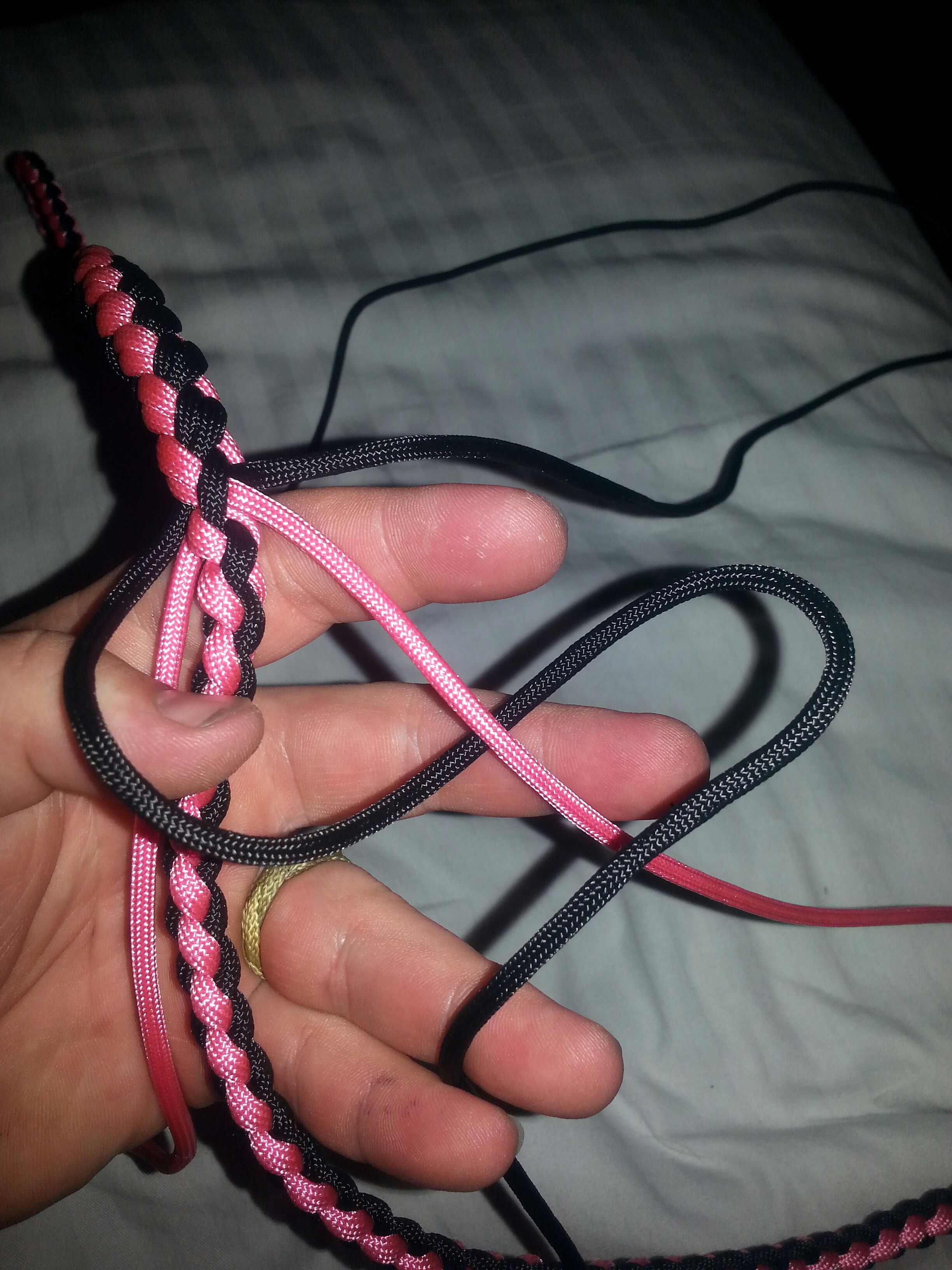 Make a 4 Strand Round Braid Paracord Leash With Hand Loop and ...