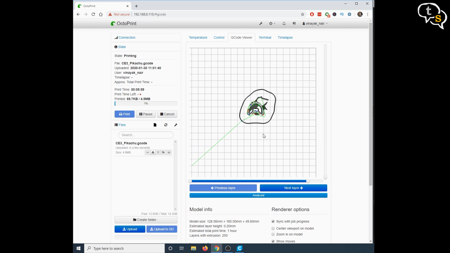 Octoprint 3D Printer Web Interface | Remote Control Your 3D Printer ...