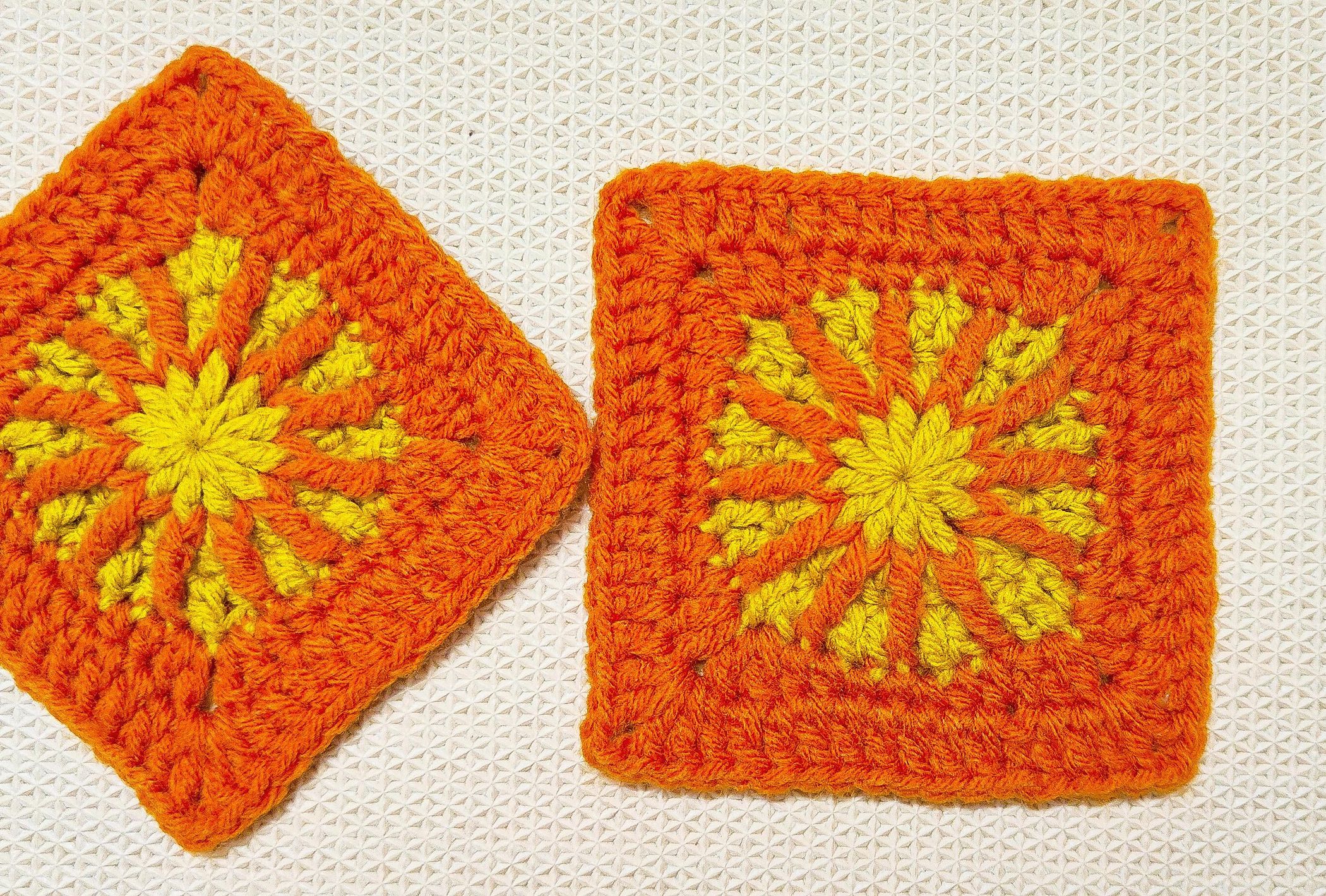 How to Make a Easy Sunshine Crochet Square Block : 6 Steps (with ...