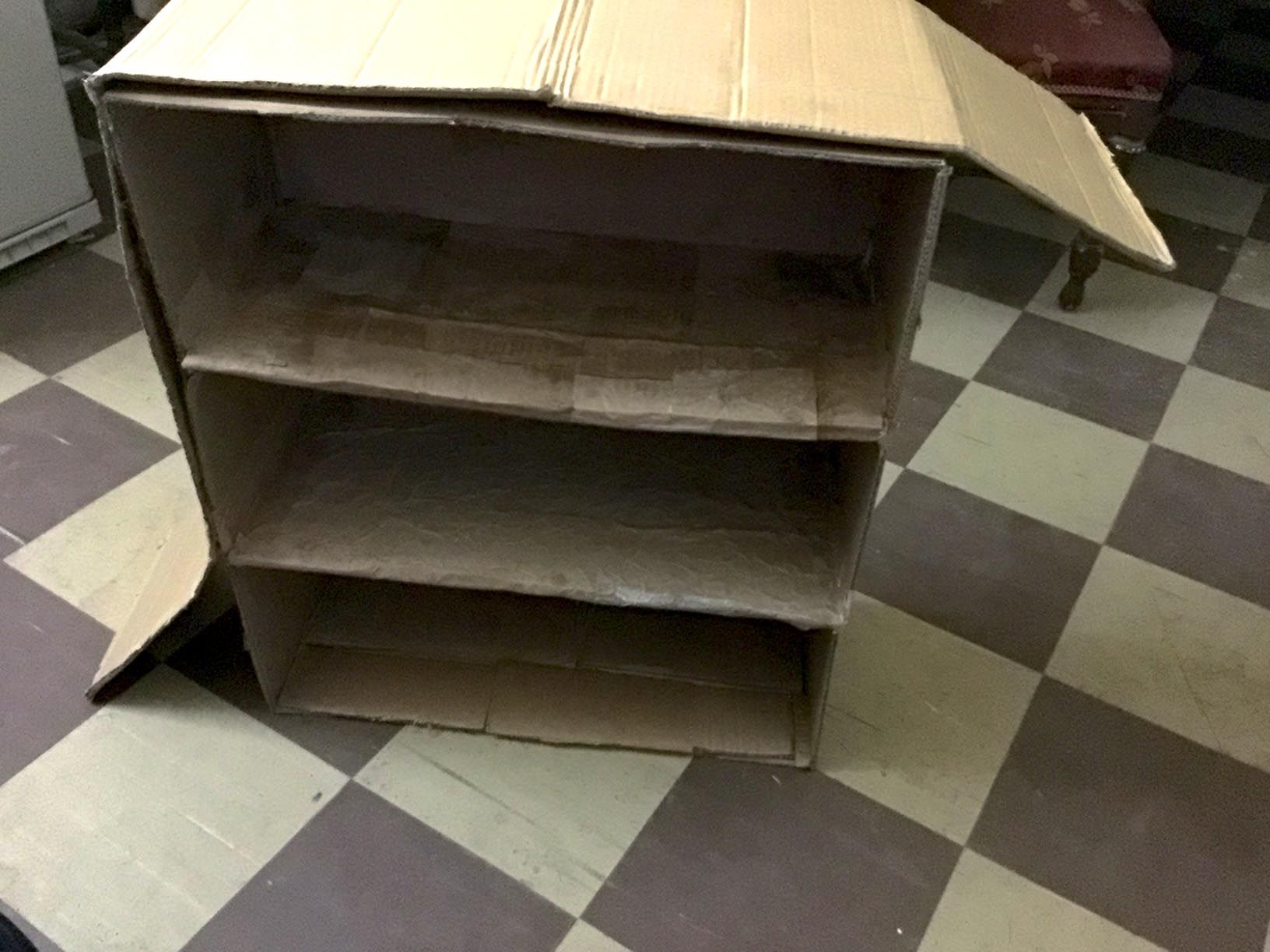Turn Old Cheap CardBoard Box Into a Useful Premuim Storage Shelf With ...