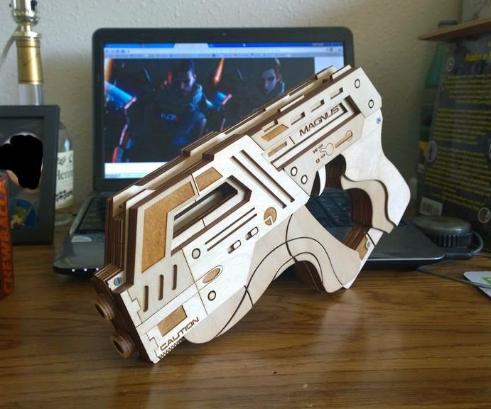 Laser Cut M-6 Carnifex Rubber Band Gun From Mass Effect : 13 Steps ...