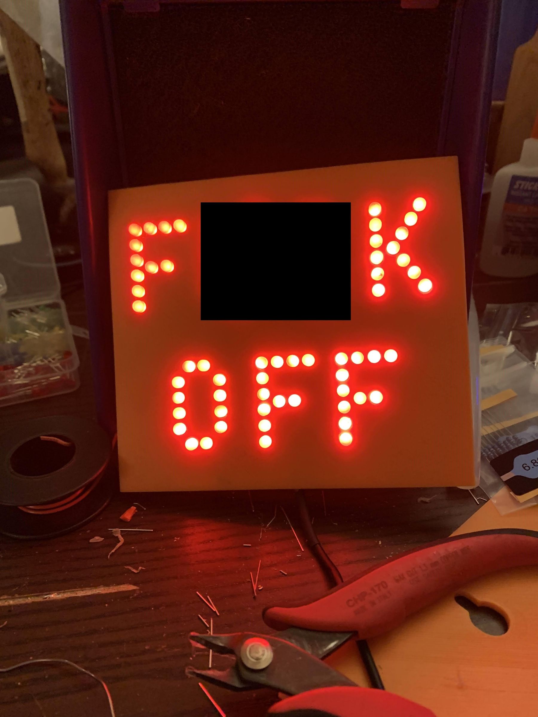 "F**K OFF" DIY Pixelated USB Powered LED Signs : 3 Steps - Instructables