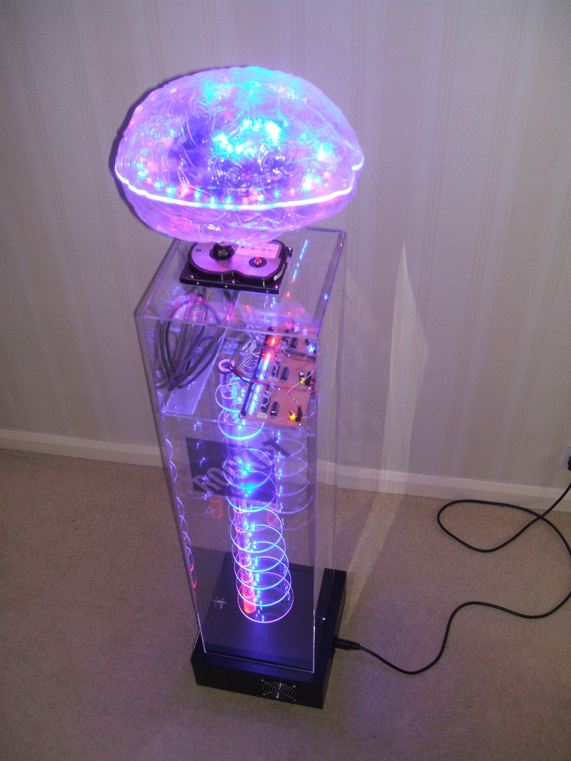 "The Brain" an External Hard-drive and Light Sculpture : 12 Steps (with ...