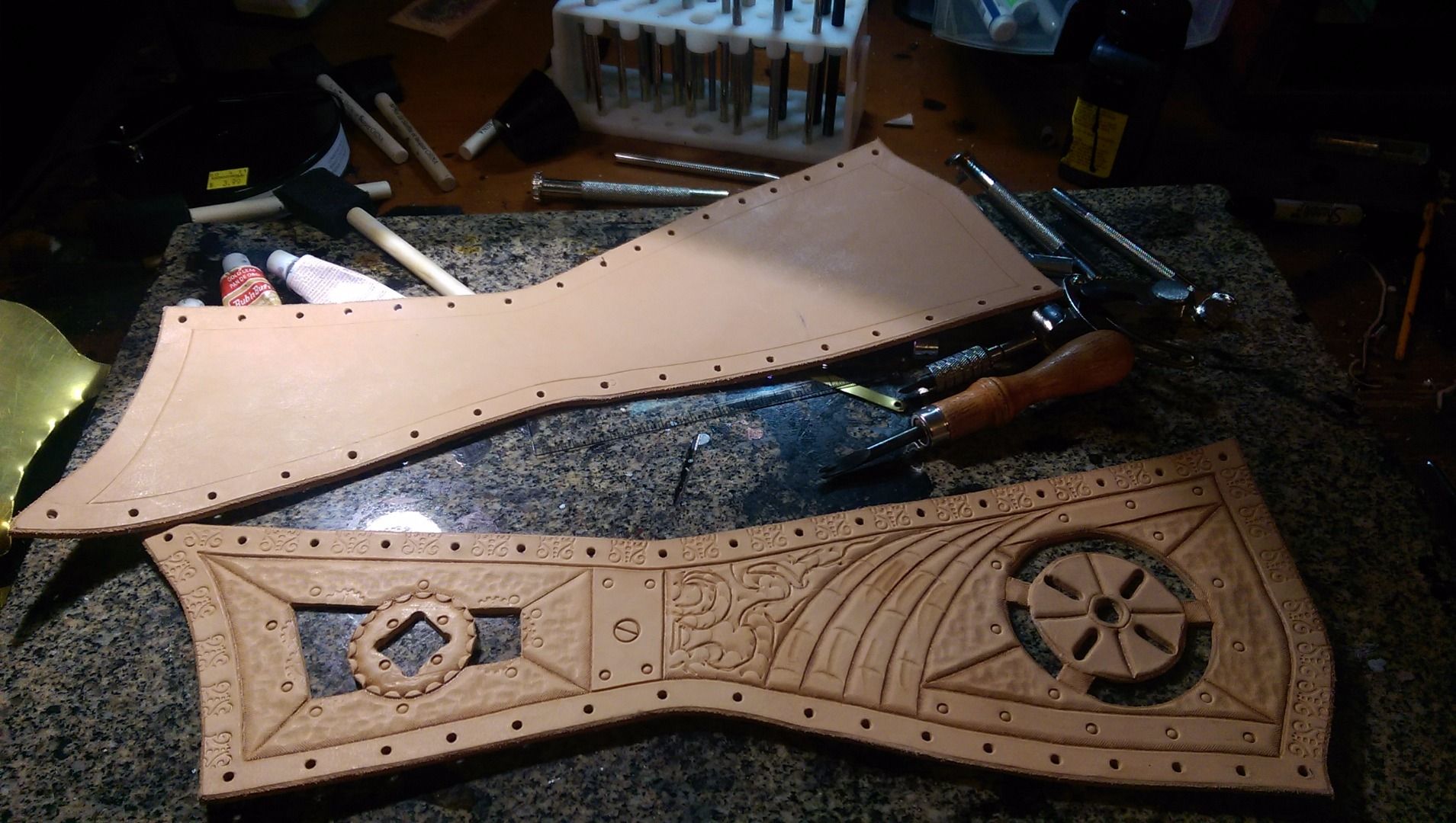 Handmade Steampunk Leather Corset With Brass Inlays and Custom Tooling ...
