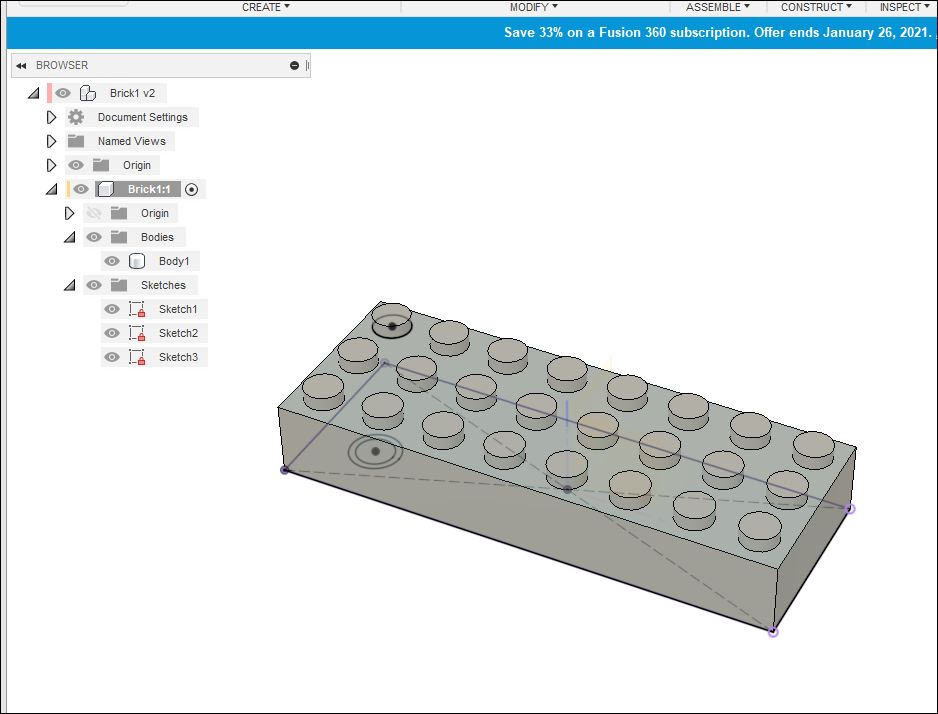 Parametric Lego Bricks in Fusion 360 : 6 Steps (with Pictures ...