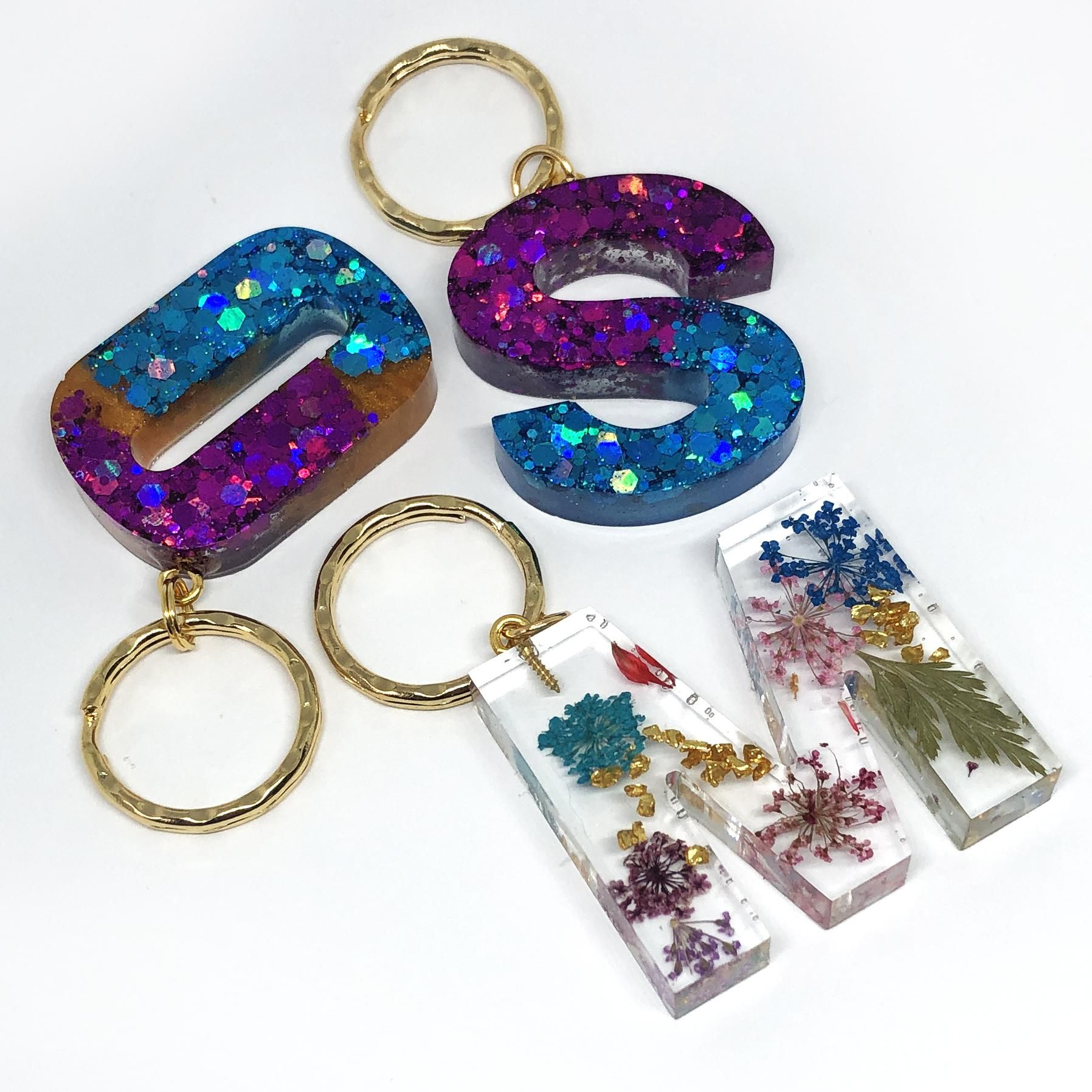 Holographic and Floral Resin Letter Keychains : 18 Steps (with Pictures ...
