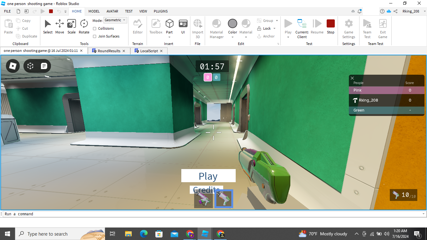 First Person Cyberstrike Shooting Game (Roblox) : 8 Steps - Instructables