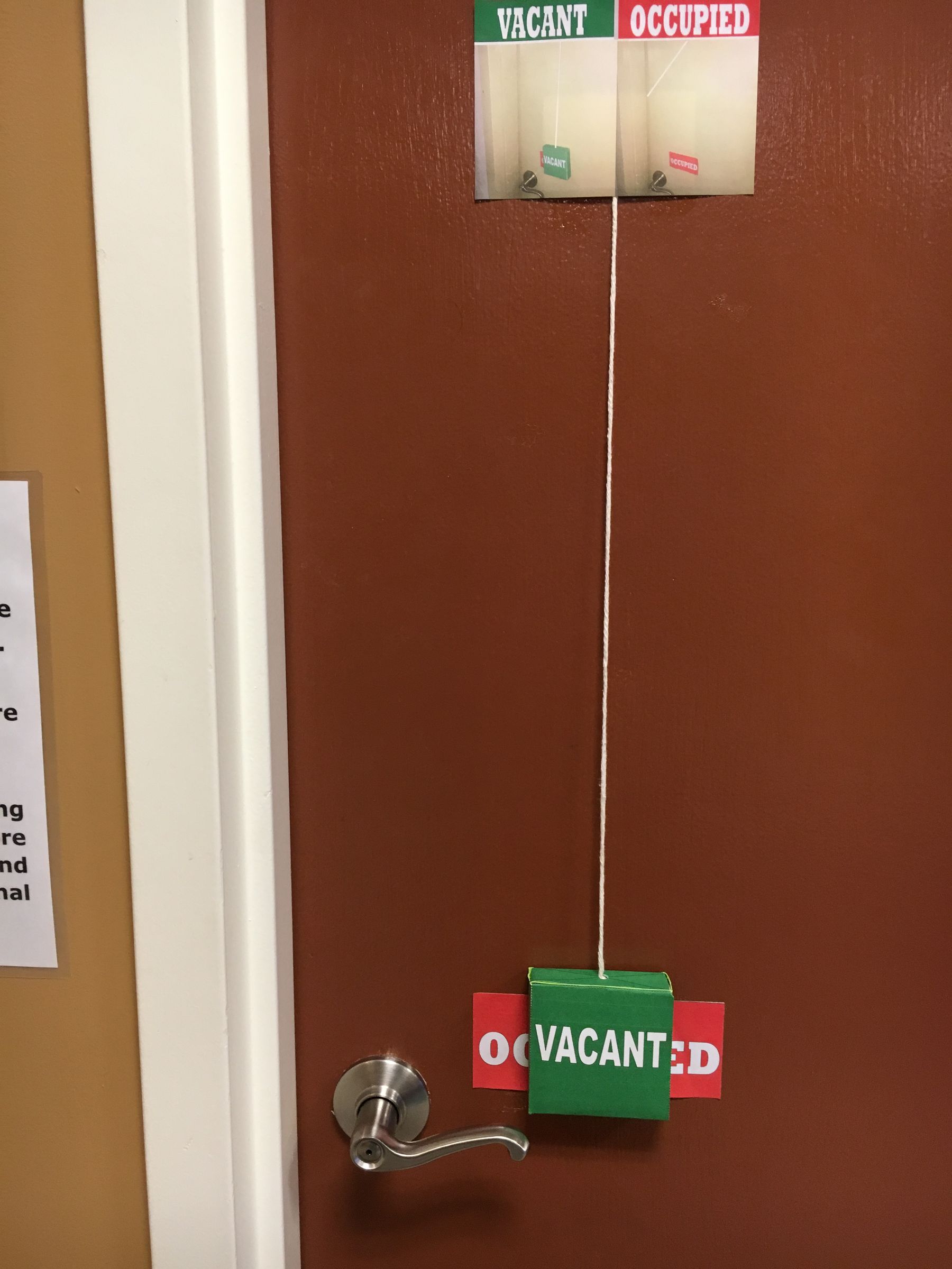 Bathroom Occupied Sign