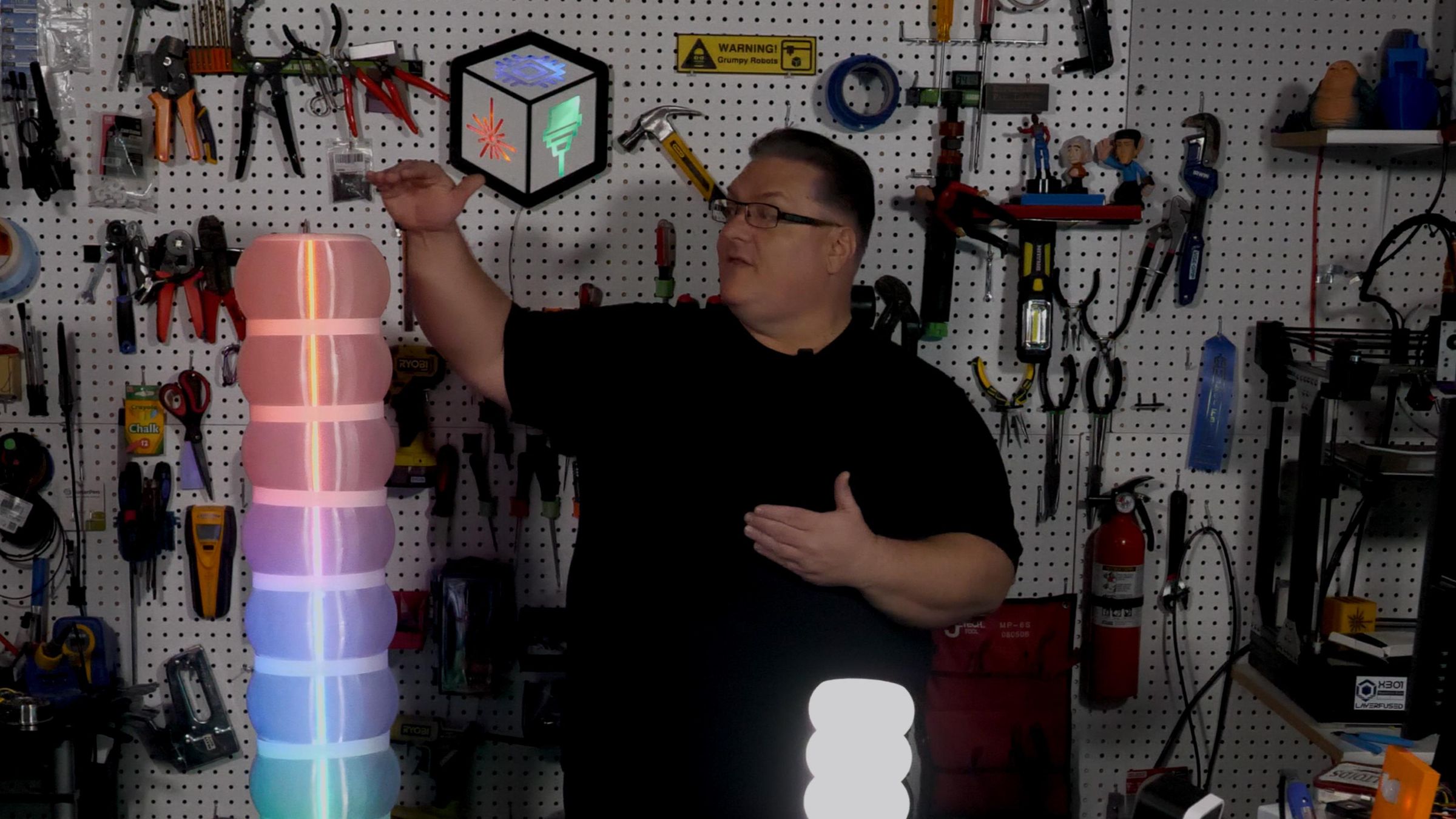 Full Size 3D Printed LED Floor Lamp - the Laser Core Floor Lamp (Fusion ...